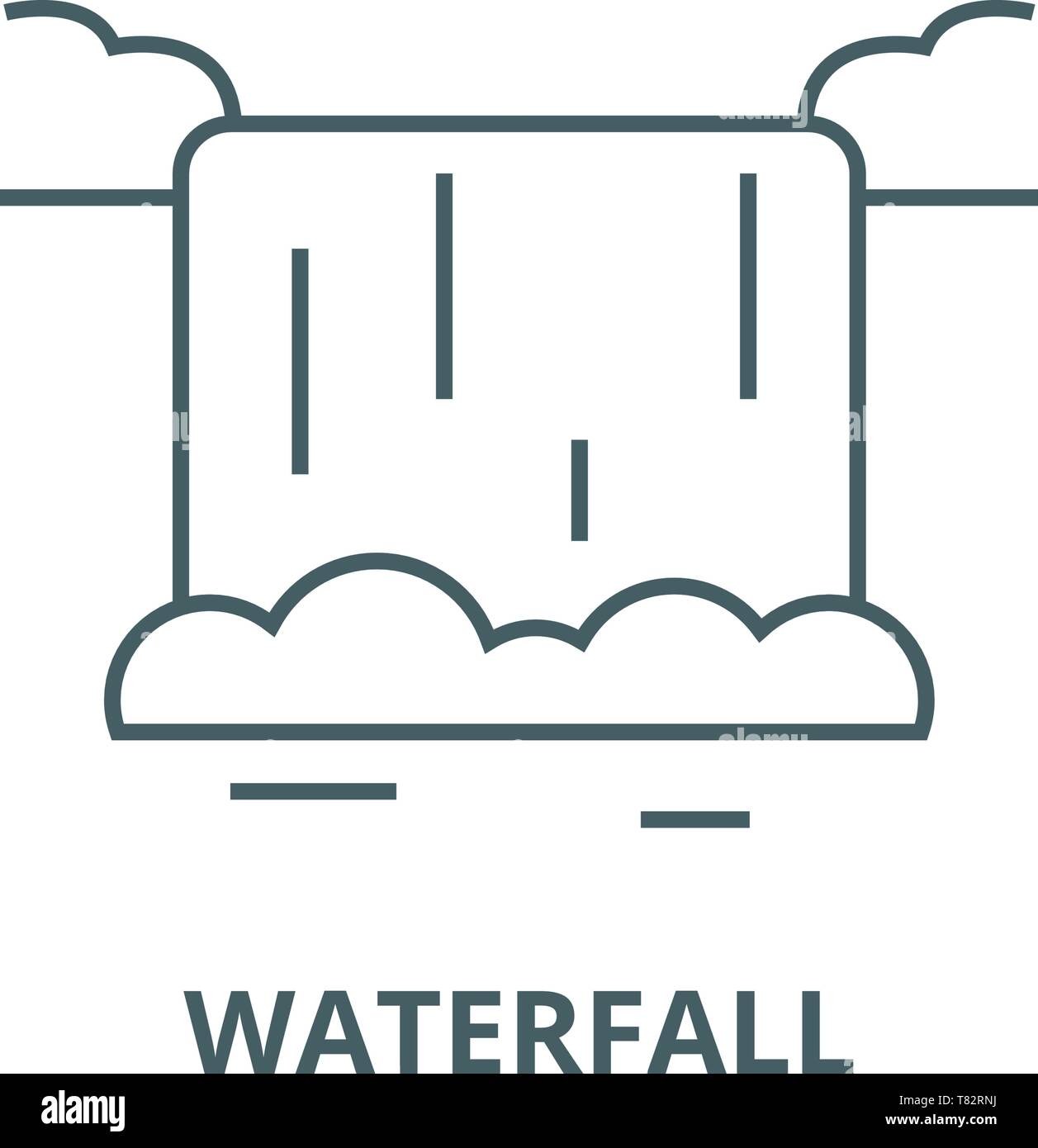 Waterfall vector line icon, linear concept, outline sign, symbol Stock ...