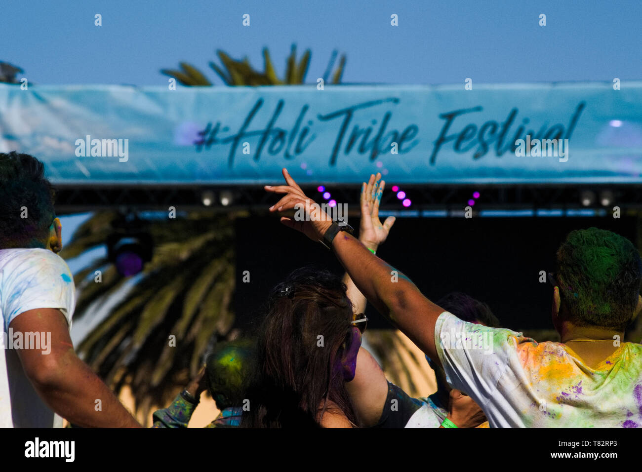 Holi festival of color in Melbourne, St. Kilda, stage Stock Photo - Alamy