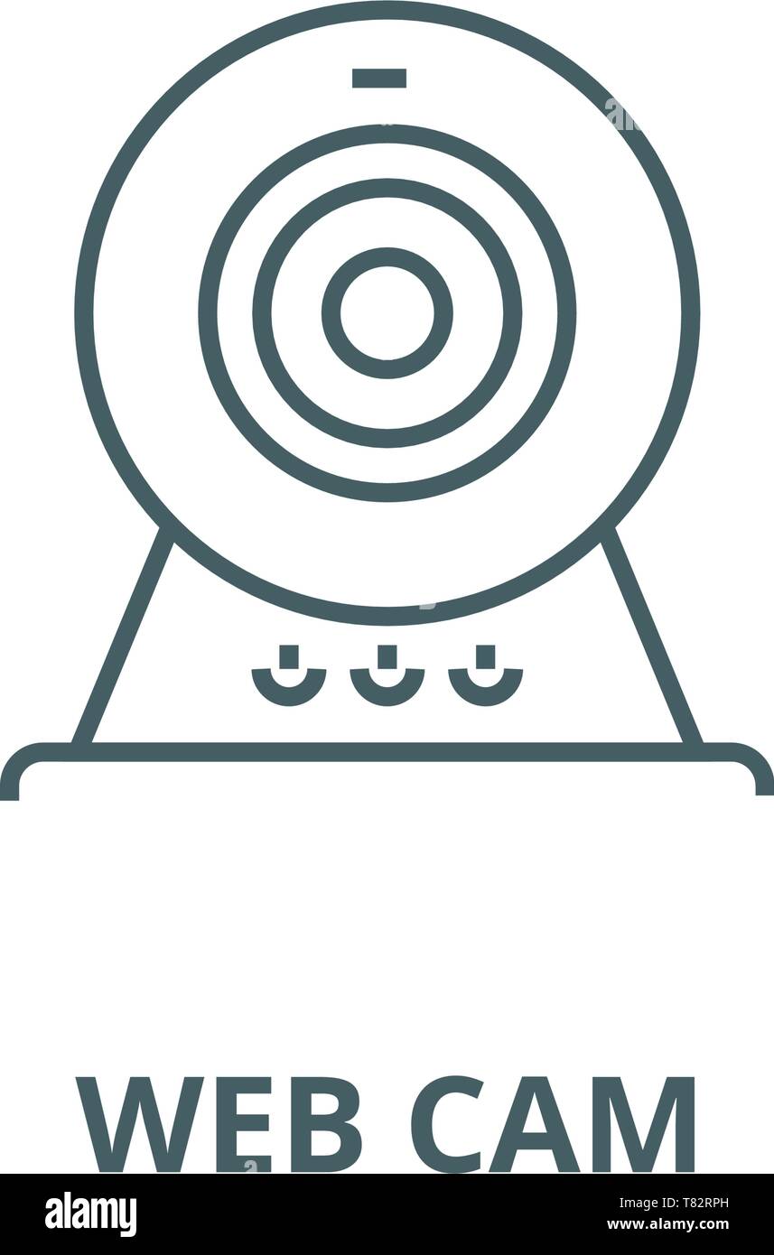 Web cam,online camera vector line icon, linear concept, outline sign ...