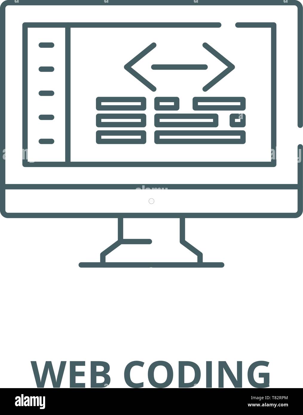 Web coding vector line icon, linear concept, outline sign, symbol Stock Vector Image & Art - Alamy