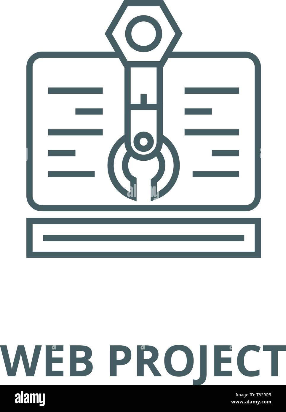 Web project vector line icon, linear concept, outline sign, symbol ...