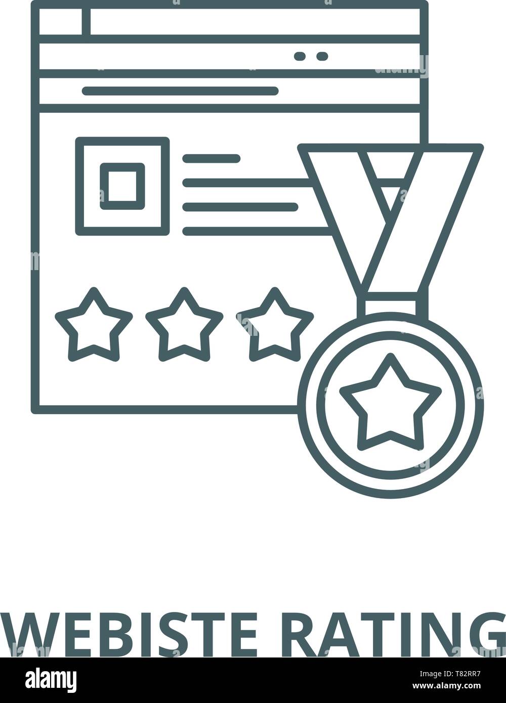 Webiste rating vector line icon, linear concept, outline sign, symbol ...