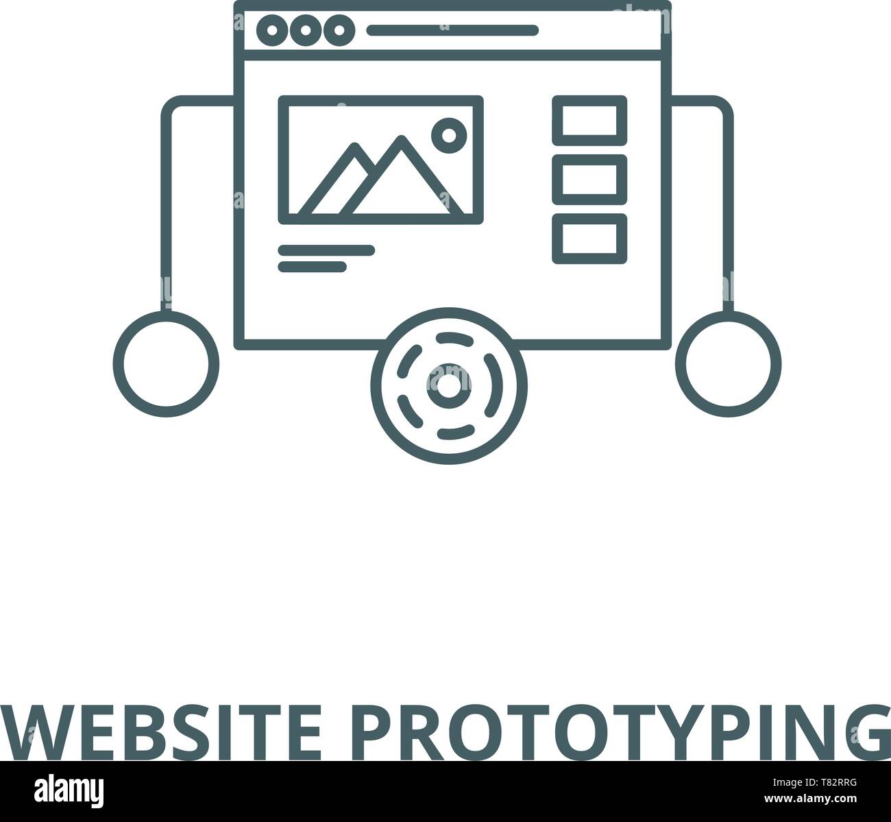 Website prototyping vector line icon, linear concept, outline sign ...