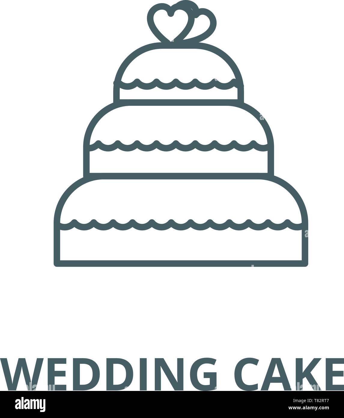 Wedding cake vector line icon, linear concept, outline sign, symbol ...