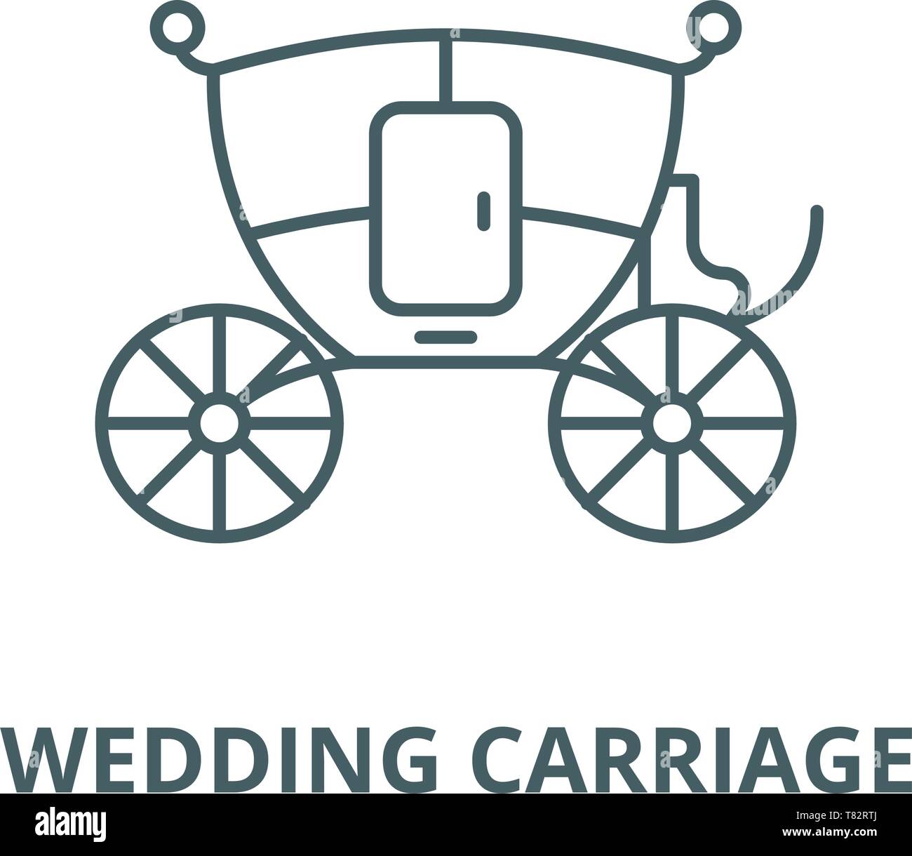 Wedding carriage vector line icon, linear concept, outline sign, symbol ...