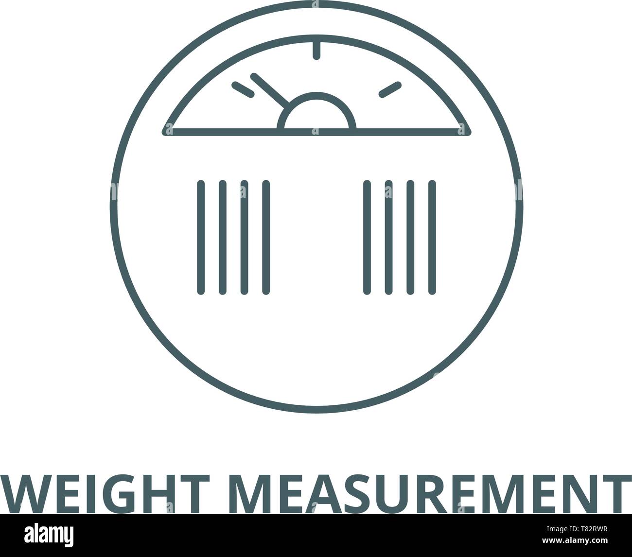 Weight measurement vector line icon, linear concept, outline sign ...