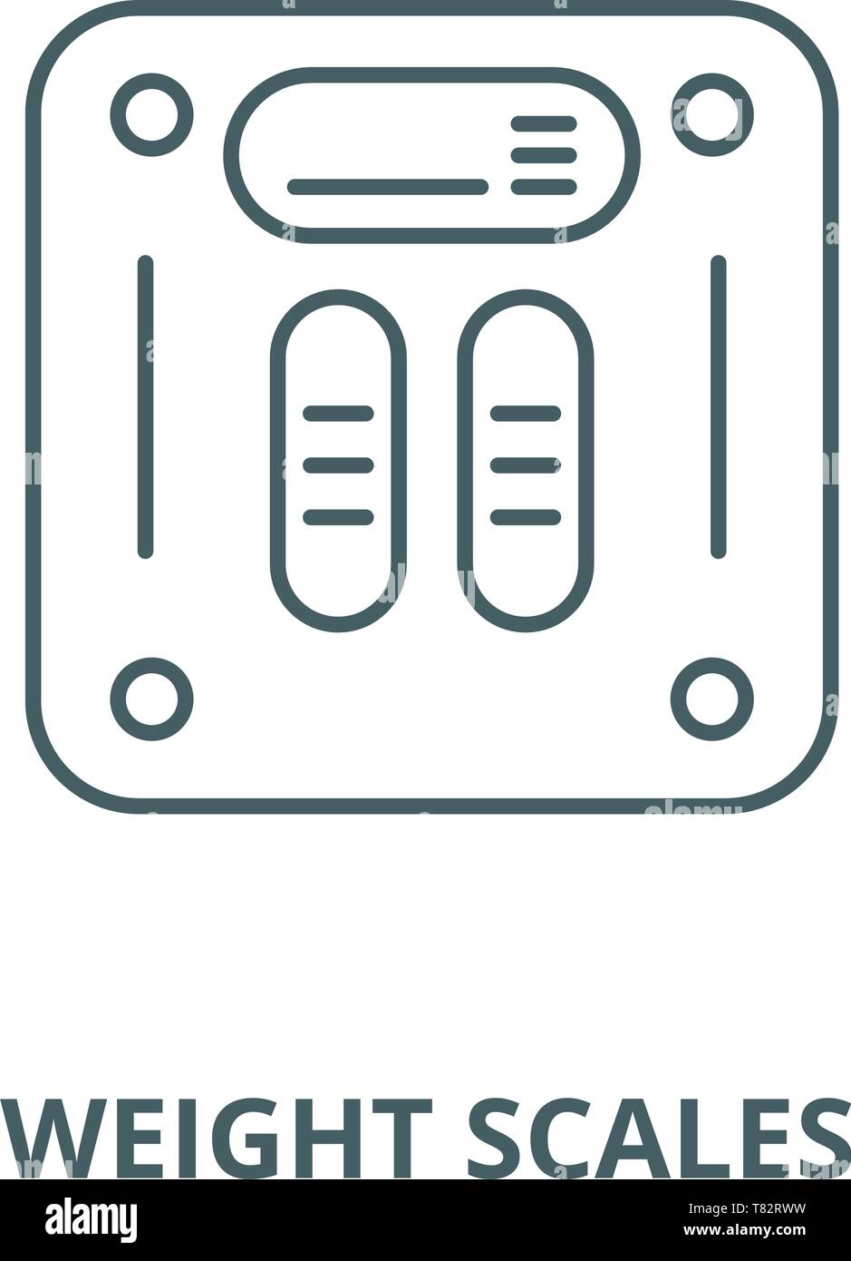 Weight scales vector line icon, linear concept, outline sign, symbol ...