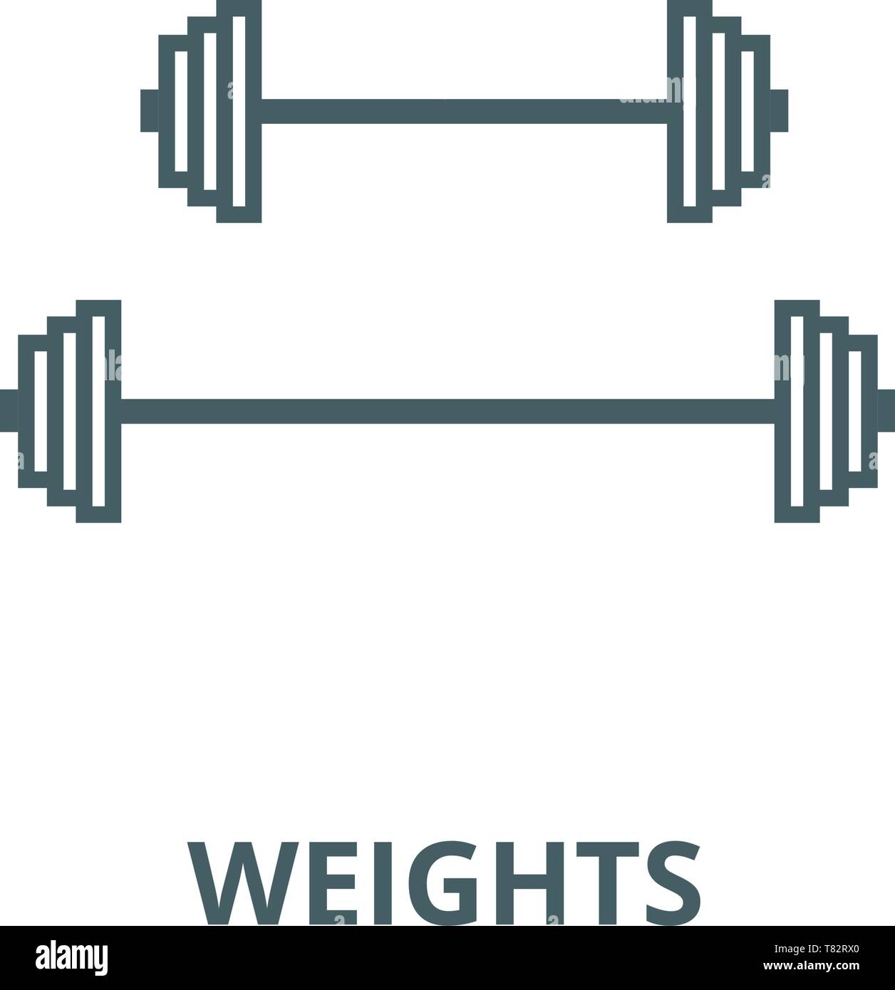 Weights vector line icon, linear concept, outline sign, symbol Stock ...