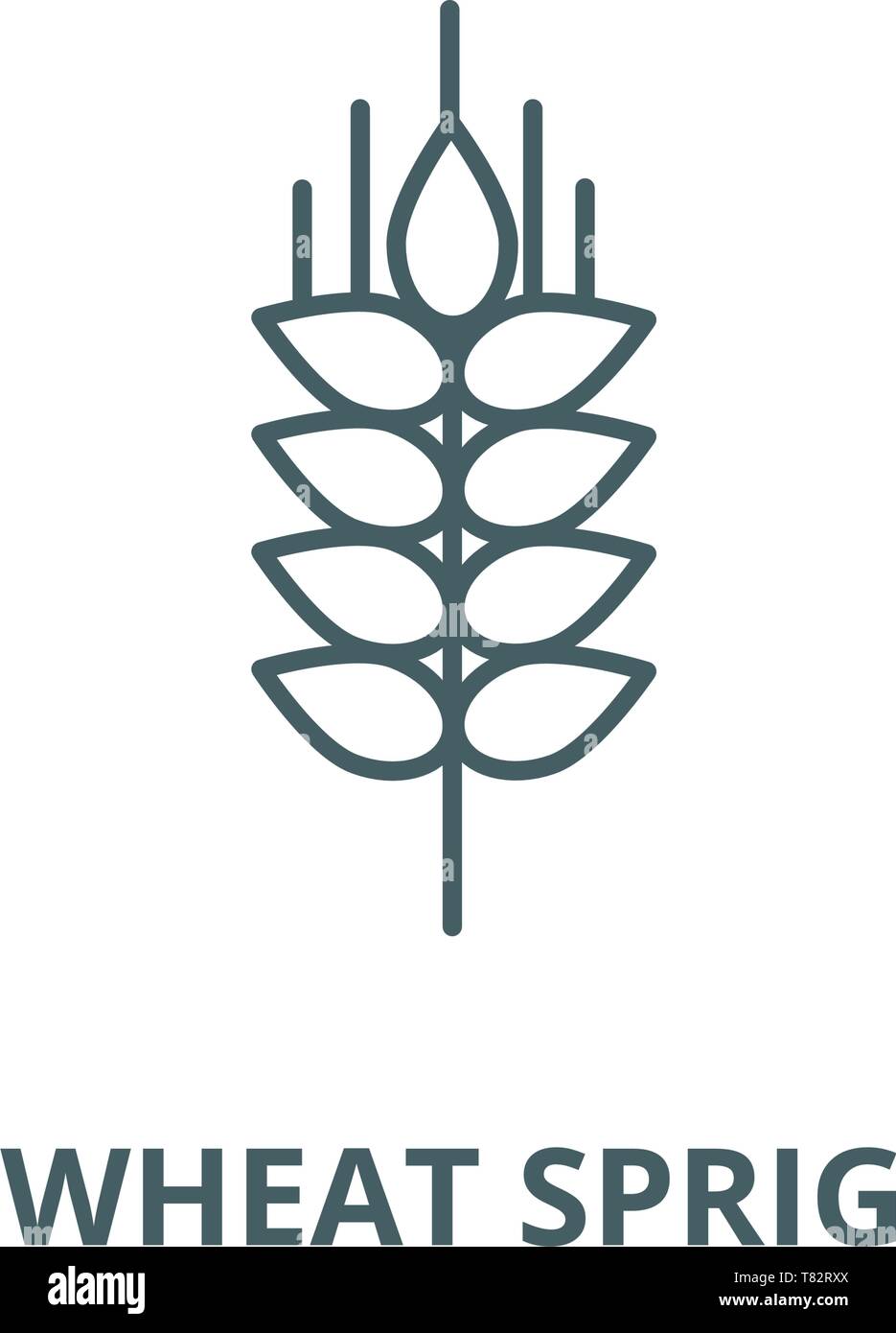 Wheat sprig vector line icon, linear concept, outline sign, symbol ...