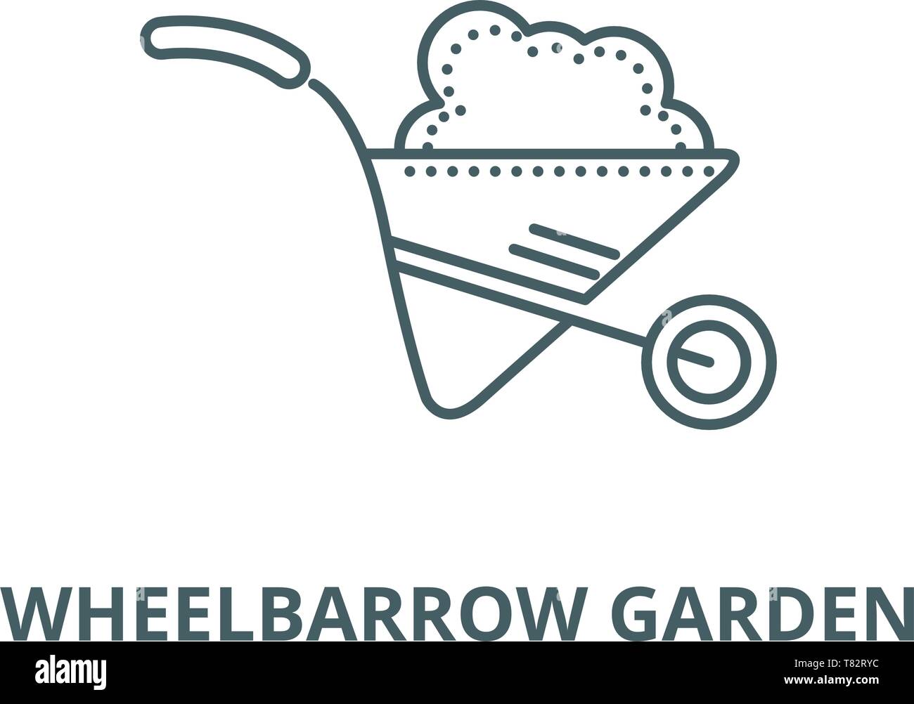 Wheelbarrow garden vector line icon, linear concept, outline sign ...