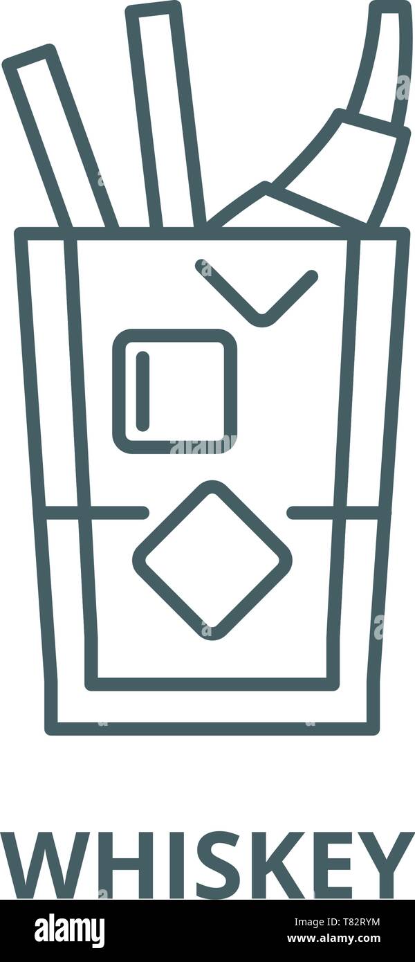Whiskey vector line icon, linear concept, outline sign, symbol Stock ...