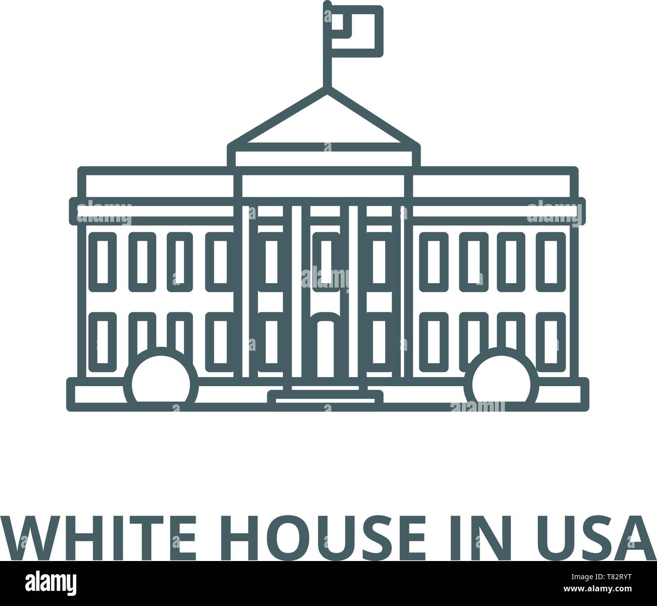 White house in usa vector line icon, linear concept, outline sign ...