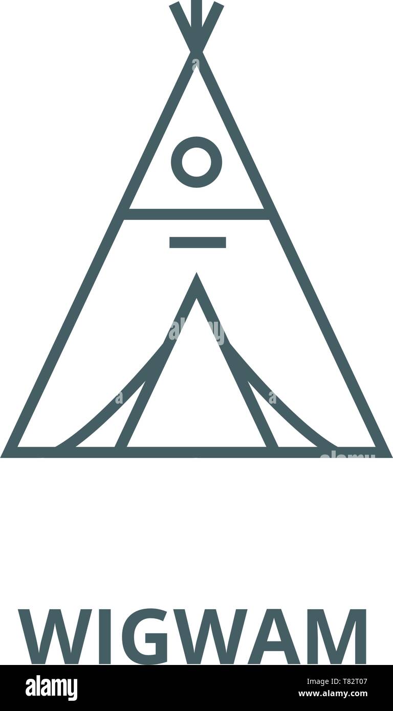 Wigwam vector line icon, linear concept, outline sign, symbol Stock ...