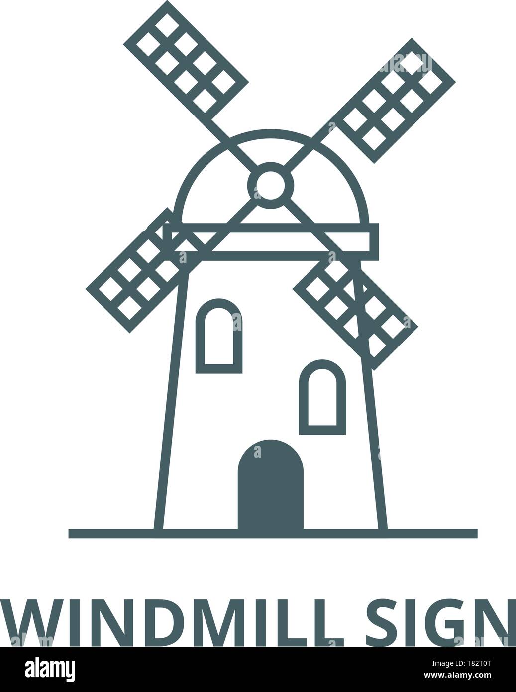 Windmill sign vector line icon, linear concept, outline sign, symbol ...