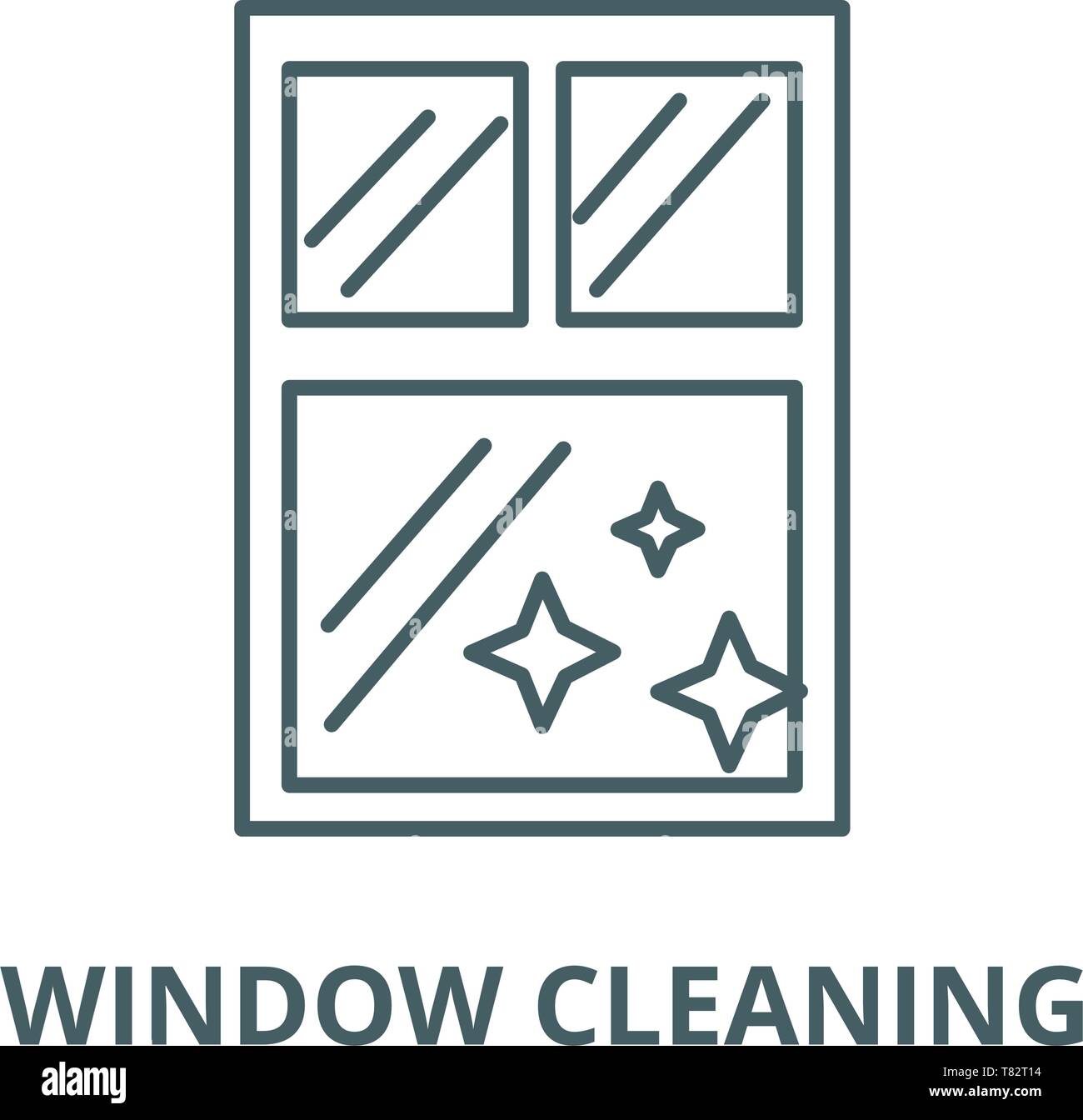 Window clean, cleaning vector line icon, linear concept, outline sign ...