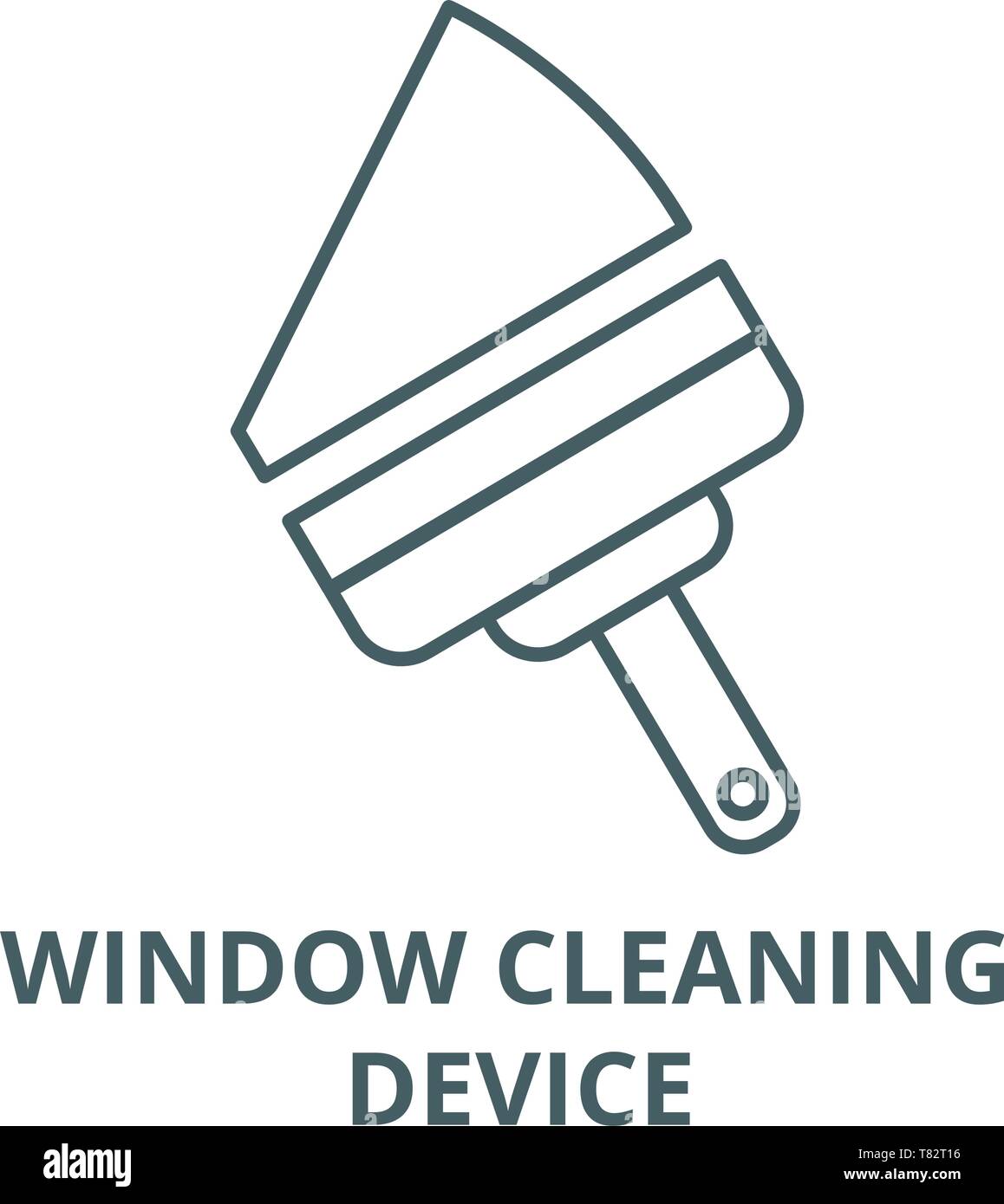 Window cleaning device vector line icon, linear concept, outline sign ...