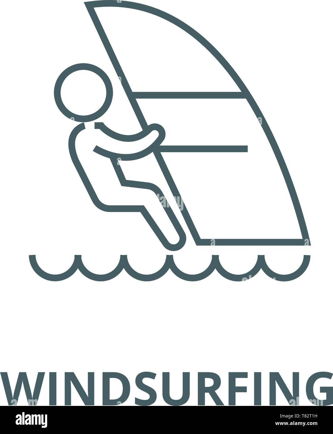 Windsurfing vector line icon, linear concept, outline sign, symbol ...