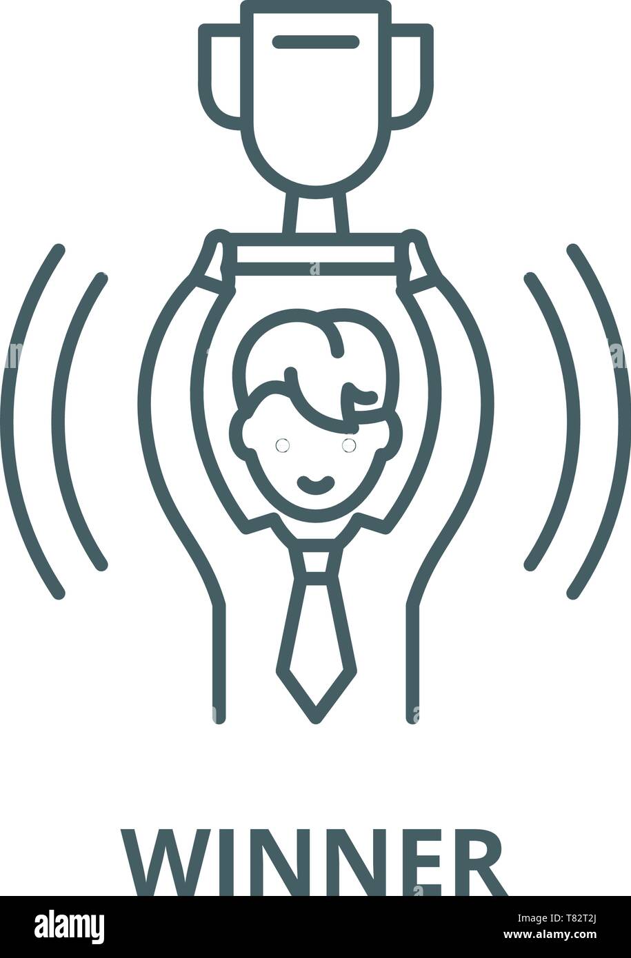 Winner vector line icon, linear concept, outline sign, symbol Stock ...