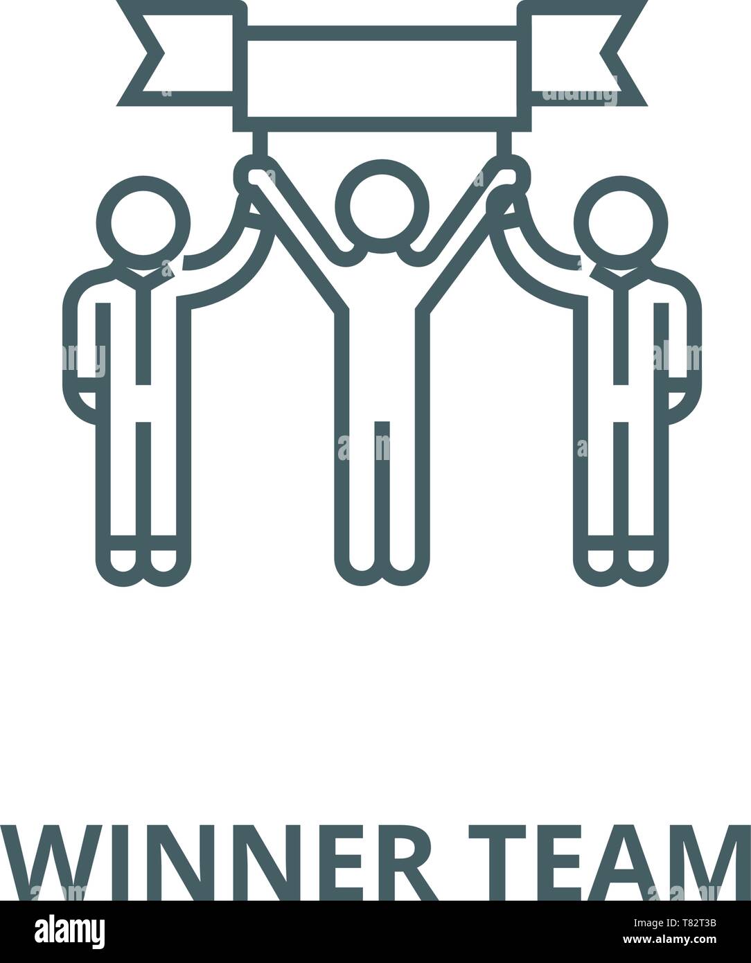 Winner team,personal vector line icon, linear concept, outline sign ...