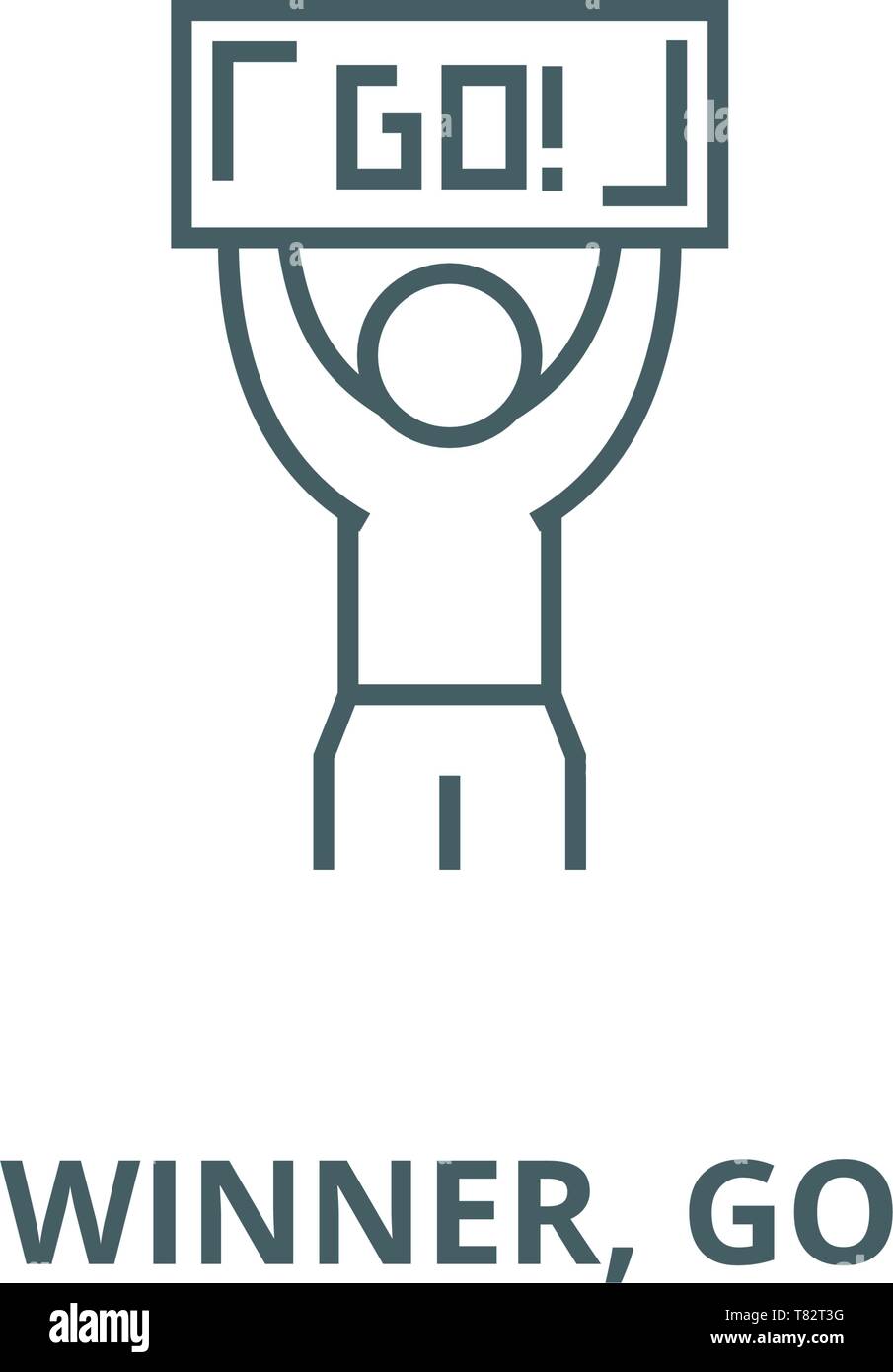 Winner, go vector line icon, linear concept, outline sign, symbol Stock ...