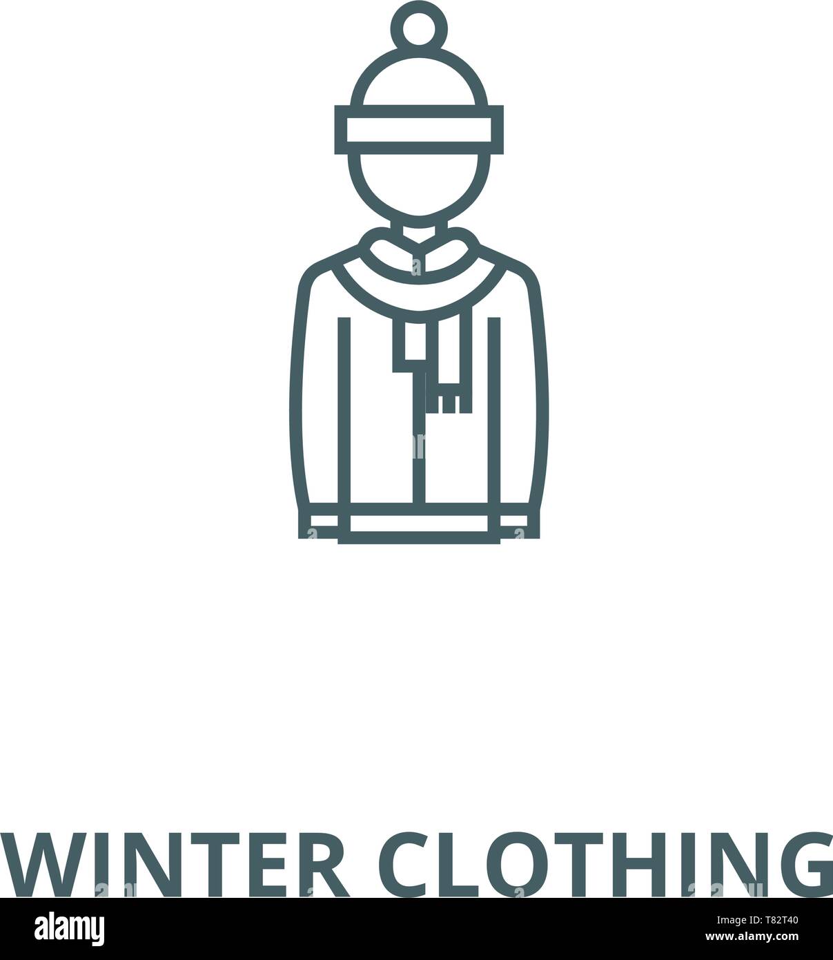 Winter clothing vector line icon, linear concept, outline sign, symbol ...
