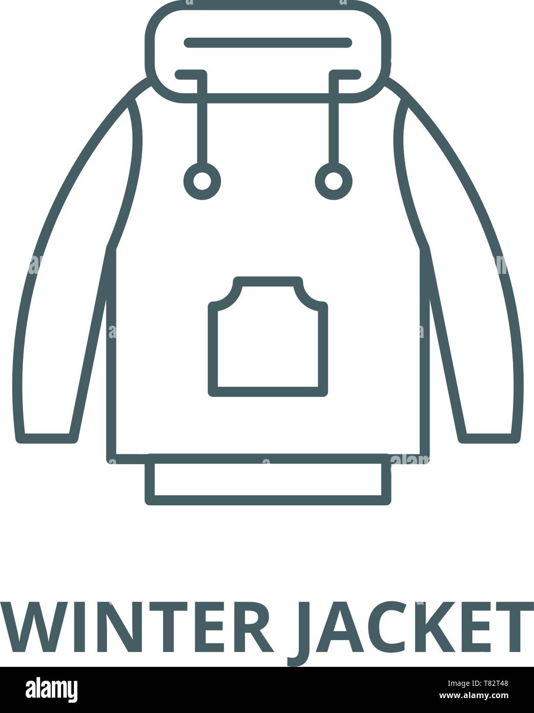 Winter jacket vector line icon, linear concept, outline sign, symbol ...
