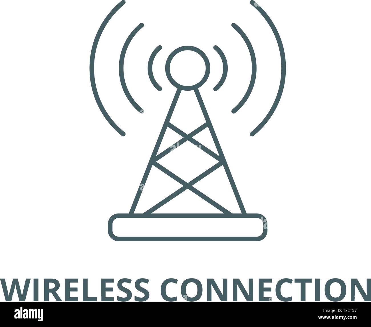 Wireless connection vector line icon, linear concept, outline sign ...