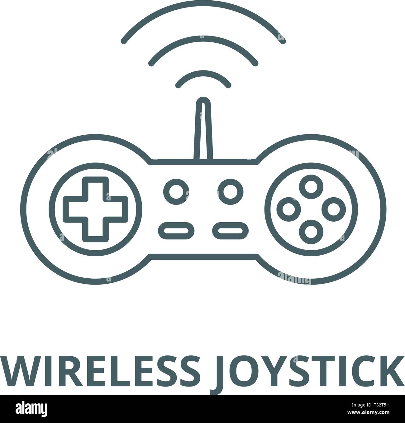 Wireless joystick vector line icon, linear concept, outline sign ...