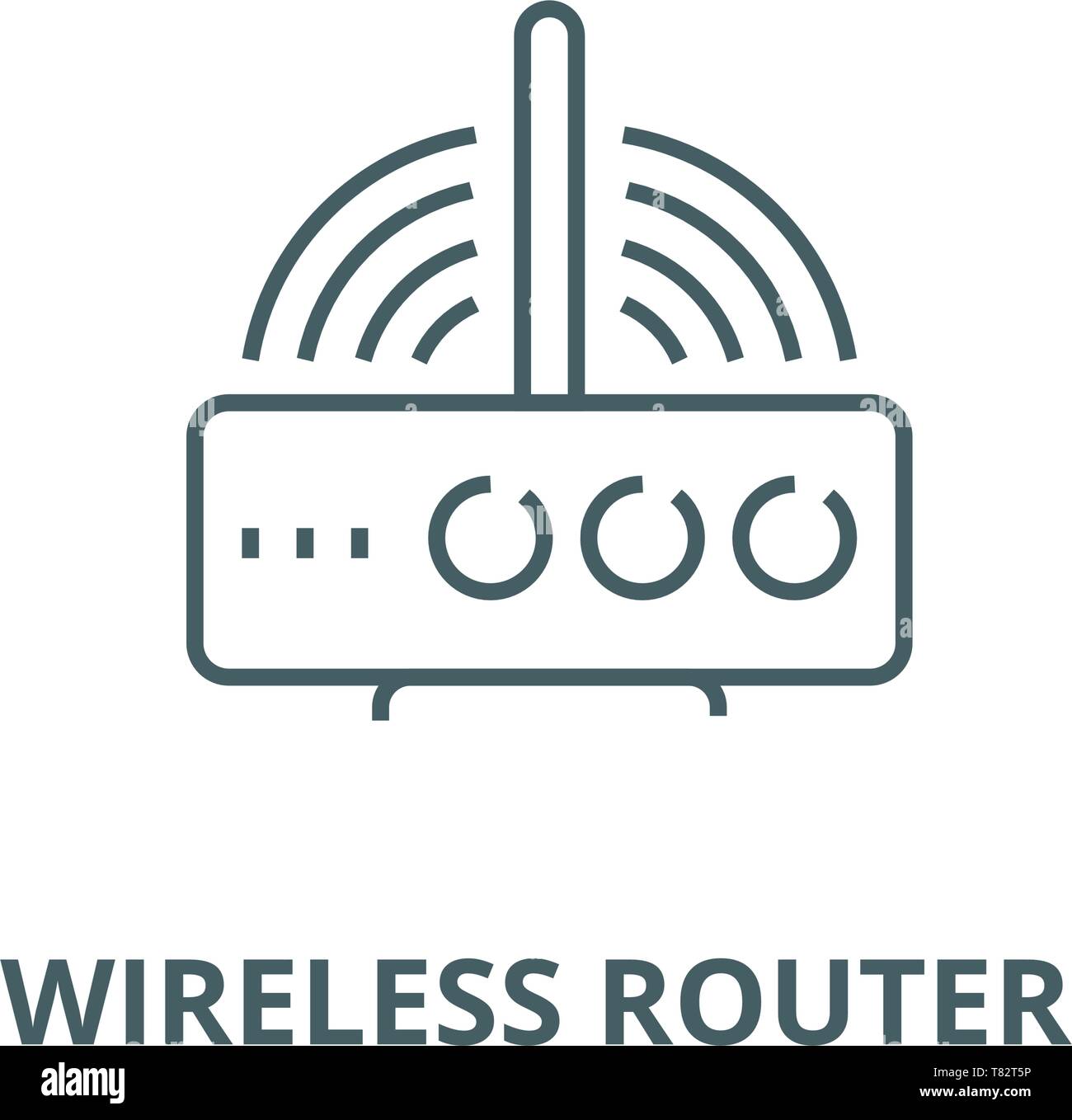 Wireless router vector line icon, linear concept, outline sign, symbol ...