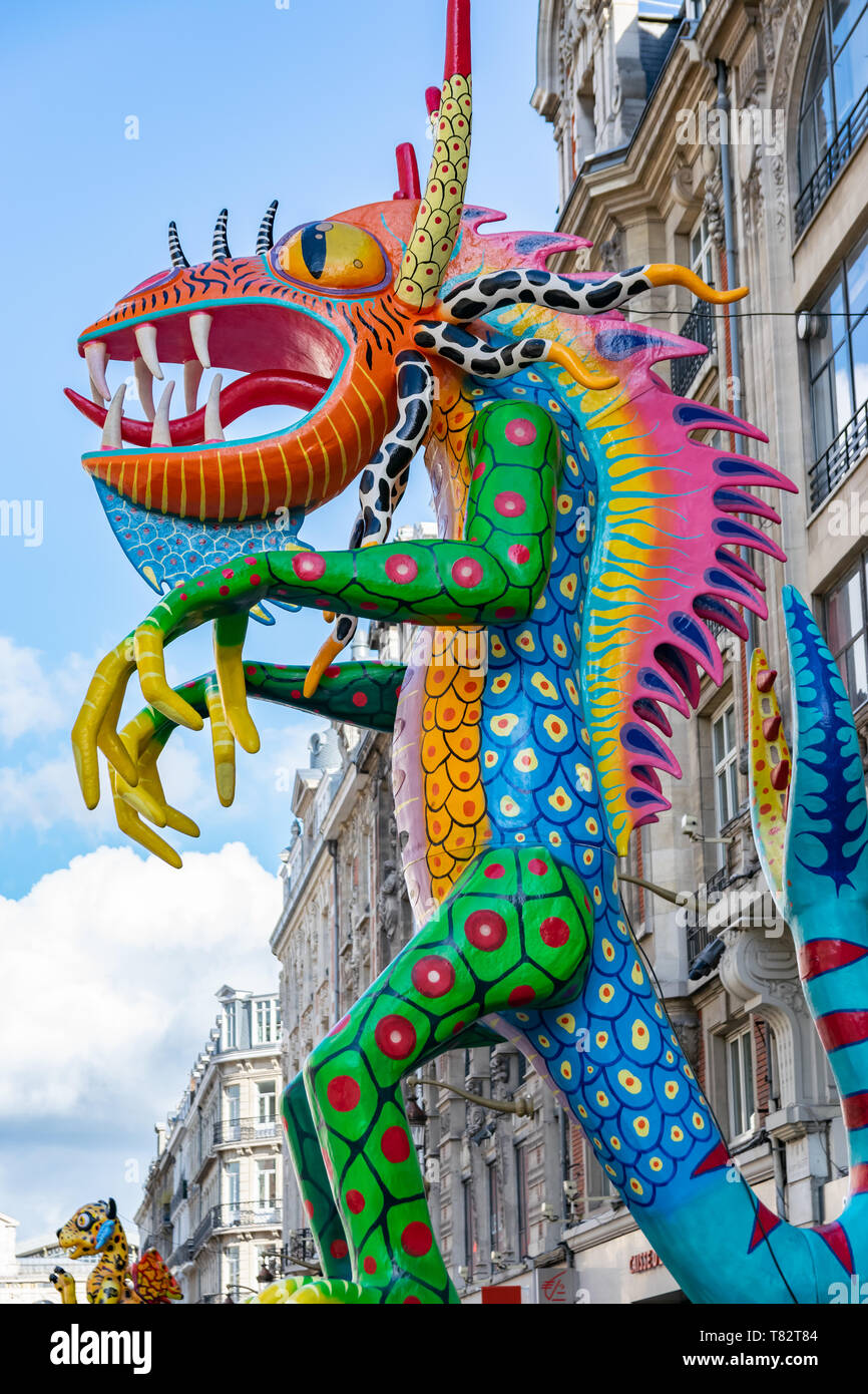 Lille,FRANCE-May 04,2019:Colorful figures on the streets of Lille ...