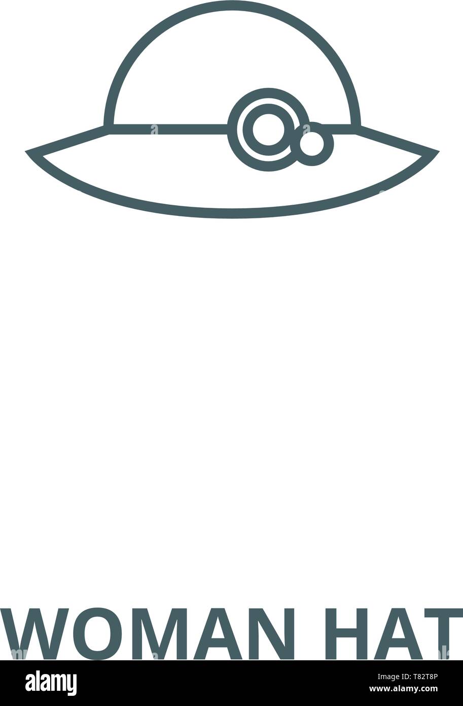 Woman hat vector line icon, linear concept, outline sign, symbol Stock ...