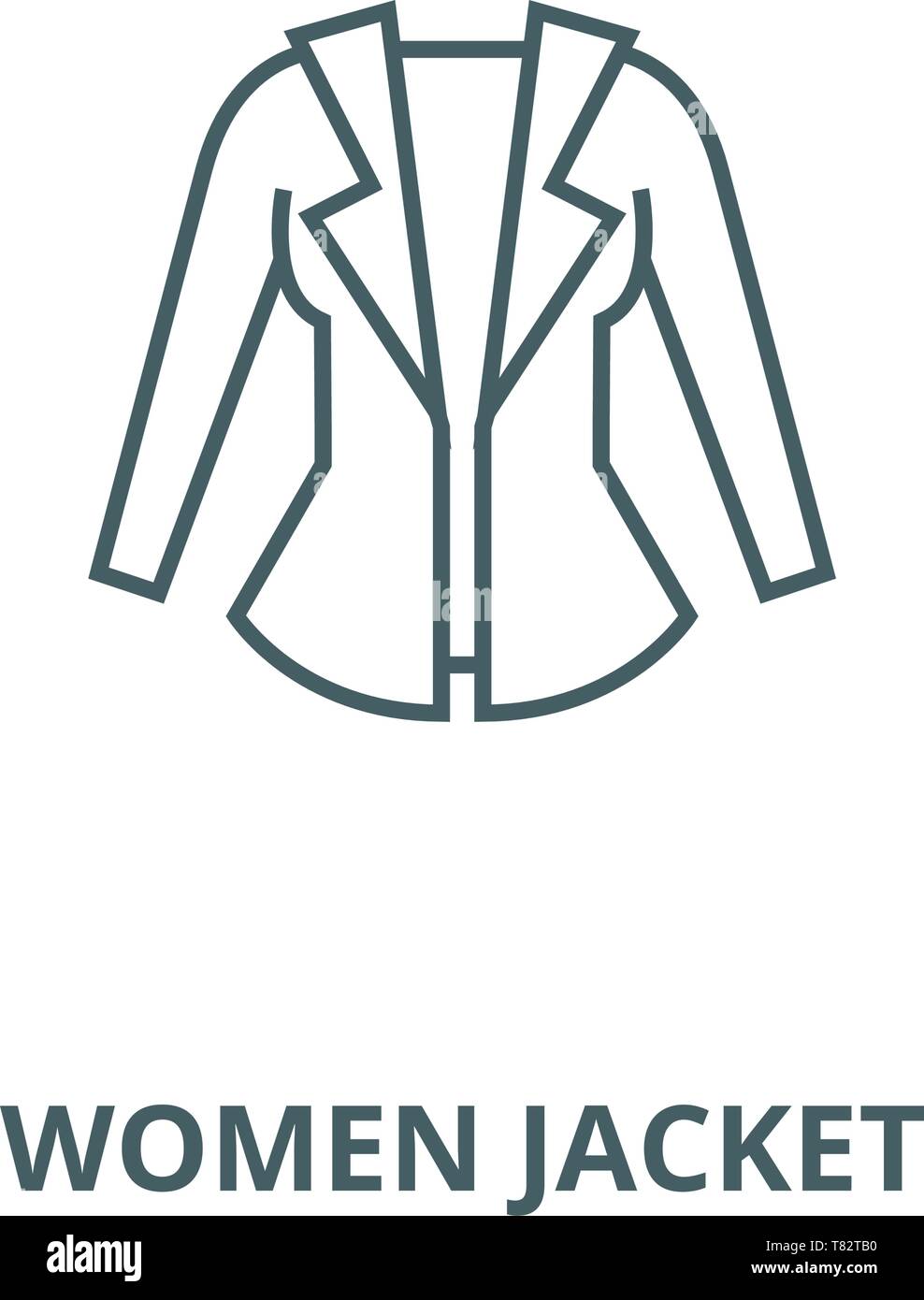 Women jacket vector line icon, linear concept, outline sign, symbol ...