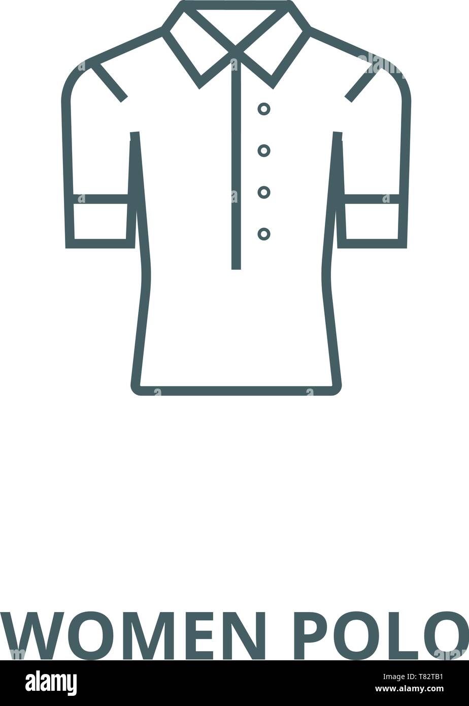 Women polo vector line icon, linear concept, outline sign, symbol Stock ...