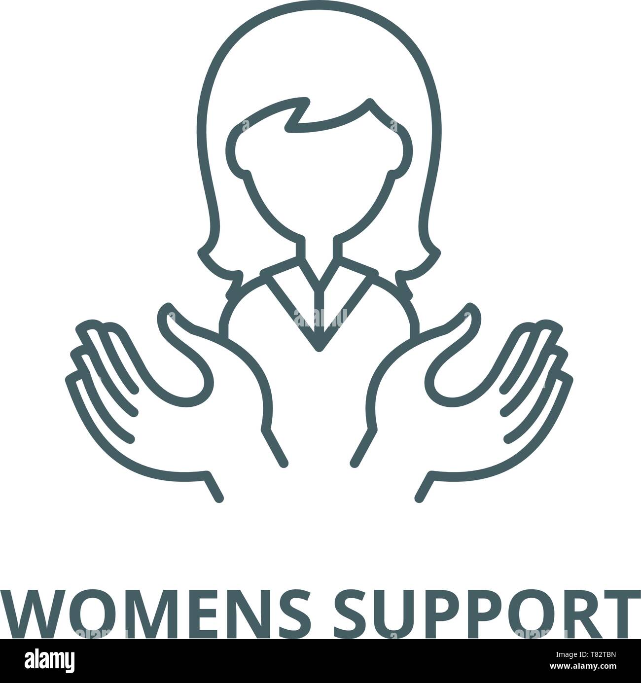 Womens support vector line icon, linear concept, outline sign, symbol ...