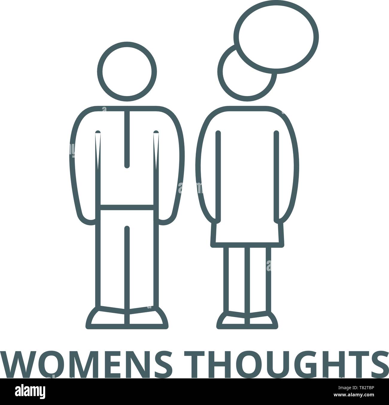Womens thoughts vector line icon, linear concept, outline sign, symbol Stock Vector Image & Art ...