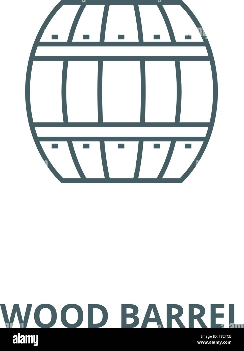 Wood barrel vector line icon, linear concept, outline sign, symbol ...