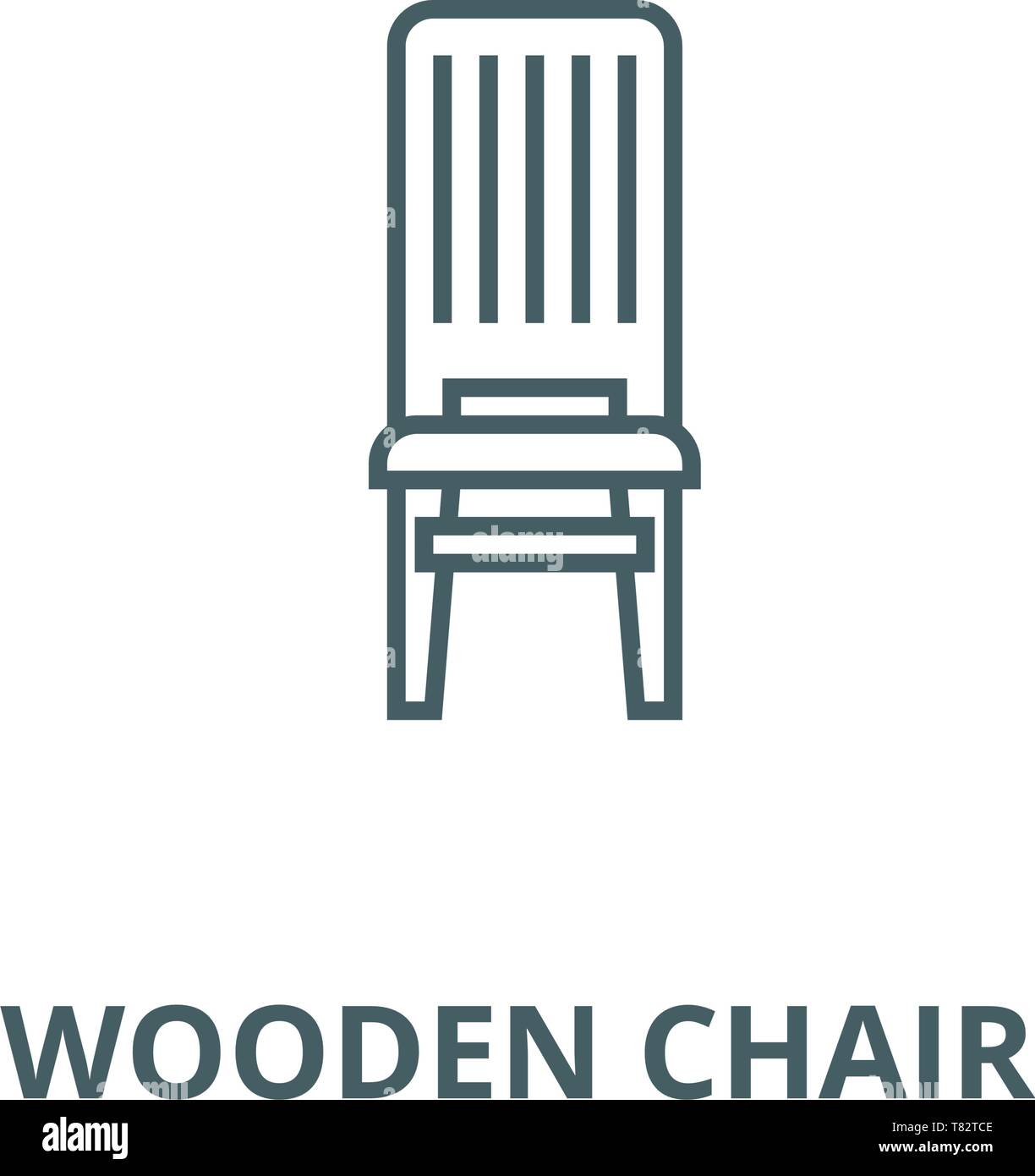 Wooden chair vector line icon, linear concept, outline sign, symbol ...