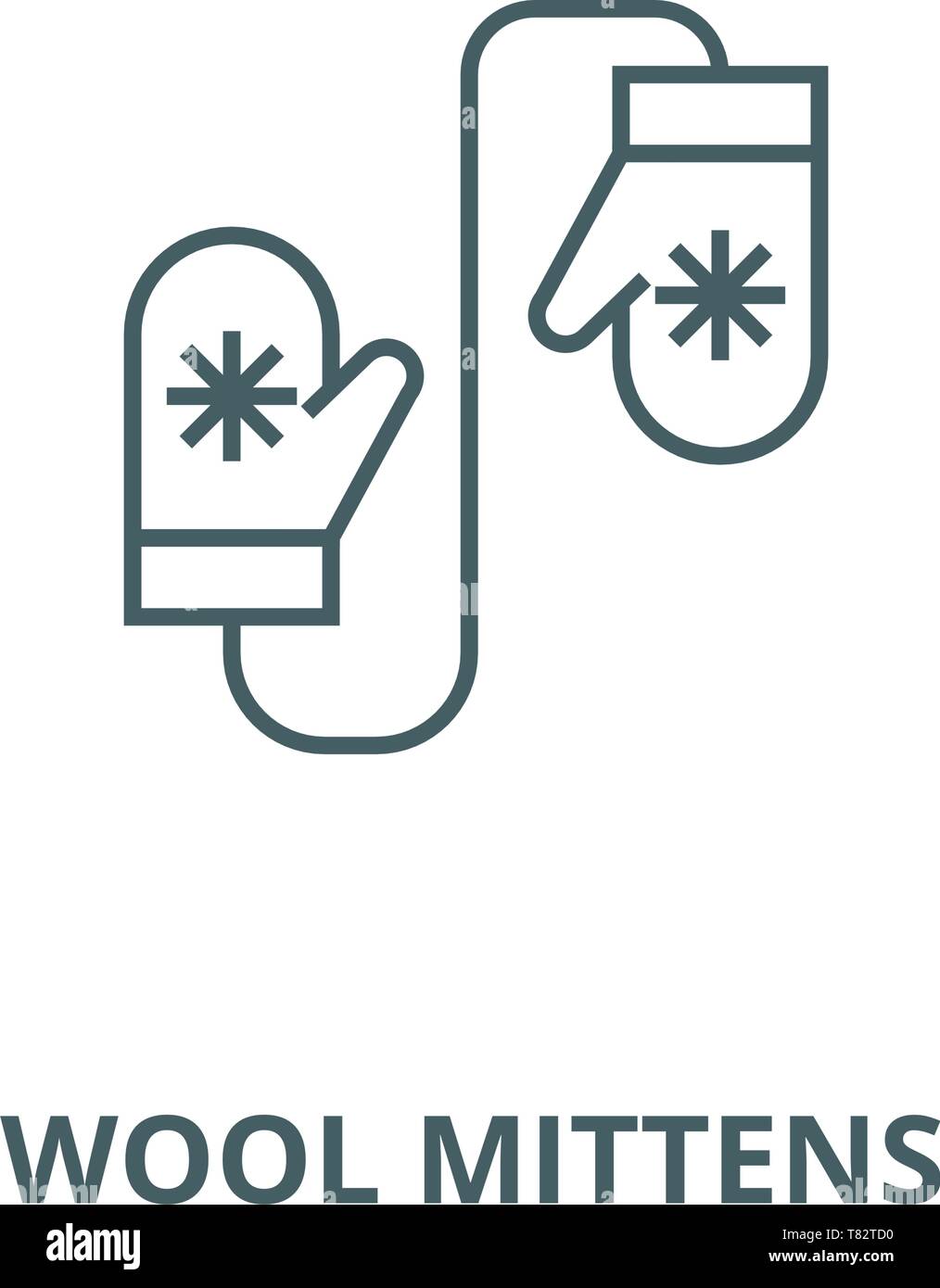 Wool mittens vector line icon, linear concept, outline sign, symbol ...