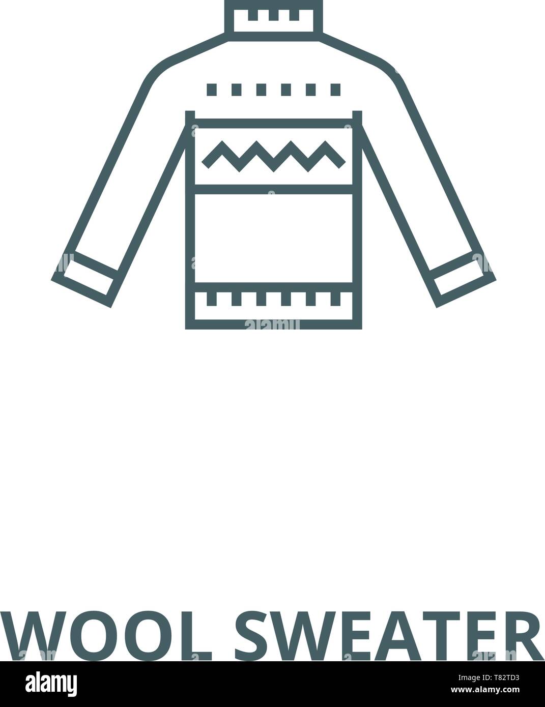 Wool sweater vector line icon, linear concept, outline sign, symbol ...