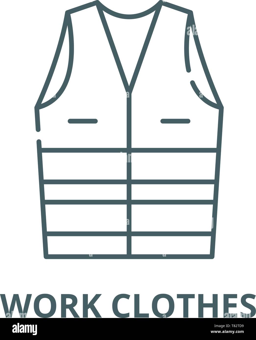 Work clothes vector line icon, linear concept, outline sign, symbol ...