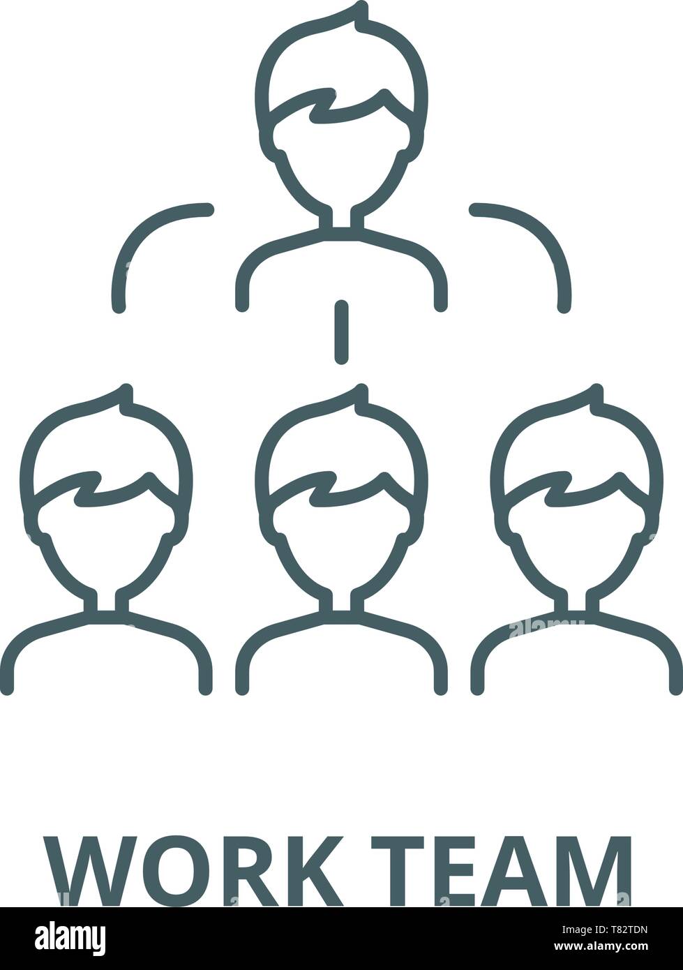 Work team vector line icon, linear concept, outline sign, symbol Stock ...