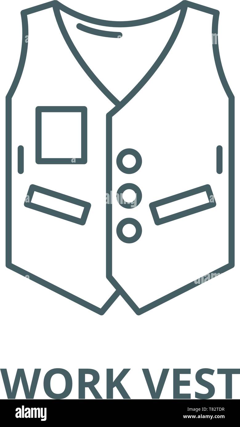 Work vest vector line icon, linear concept, outline sign, symbol Stock ...
