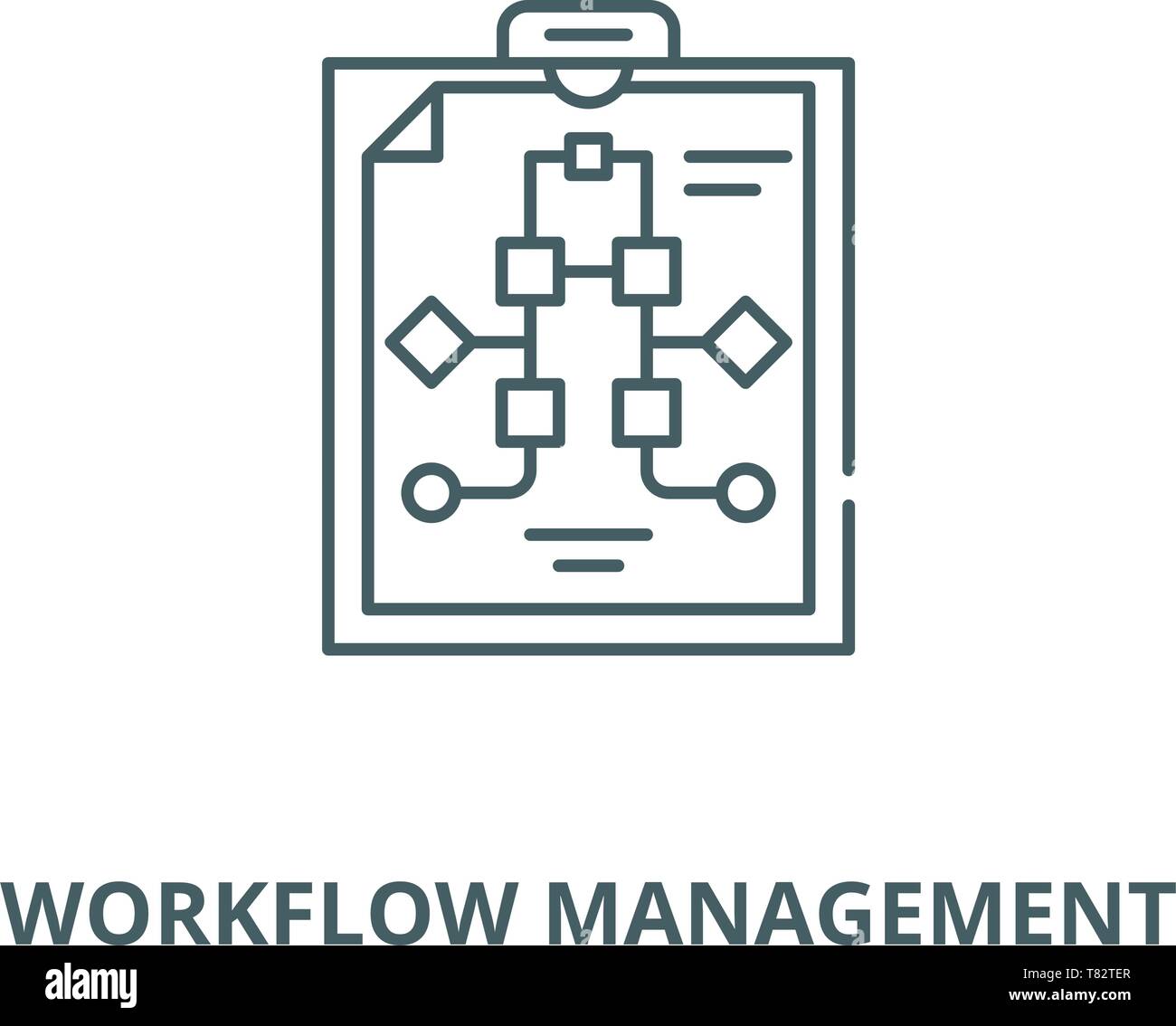 Workflow management vector line icon, linear concept, outline sign, symbol Stock Vector Image ...