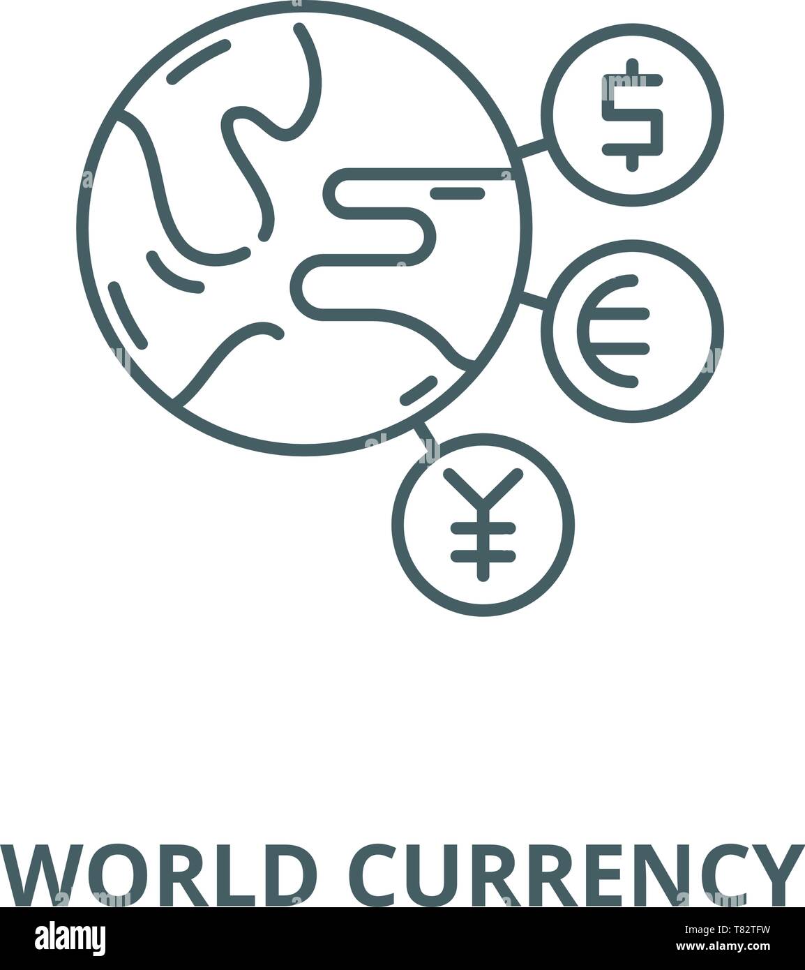 World currency vector line icon, linear concept, outline sign, symbol ...
