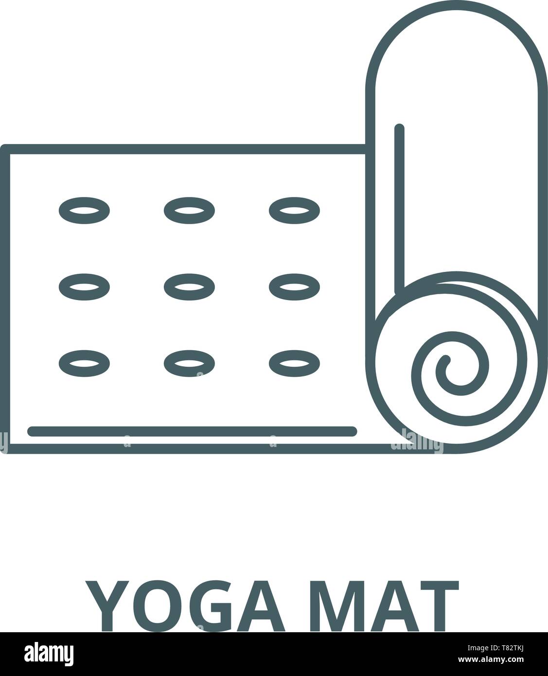 Yoga mat vector line icon, linear concept, outline sign, symbol Stock ...