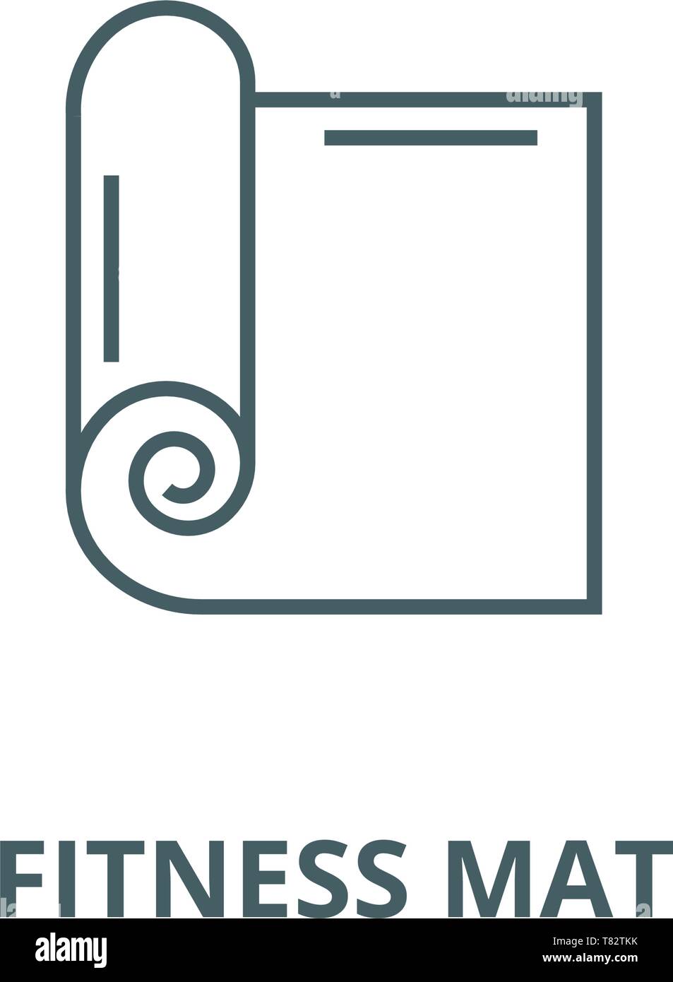 Yoga mat, fitness mat vector line icon, linear concept, outline sign ...