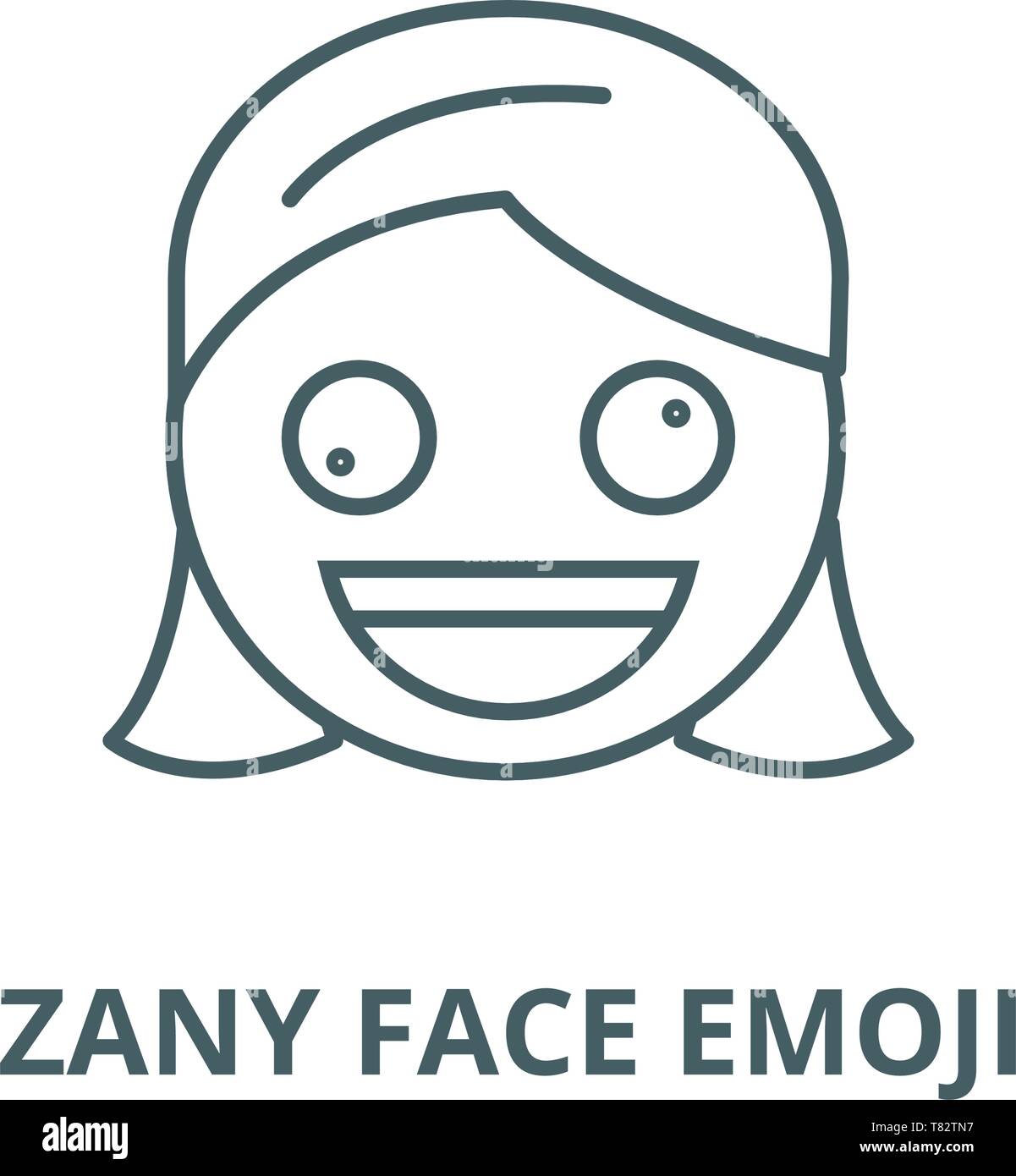 Zany face emoji vector line icon, linear concept, outline sign, symbol ...