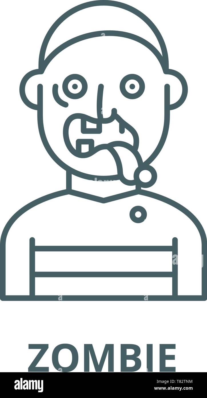 Zombie vector line icon, linear concept, outline sign, symbol Stock ...