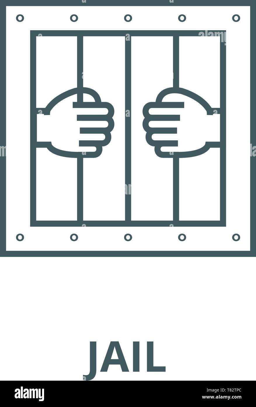 Jail vector line icon, linear concept, outline sign, symbol Stock ...