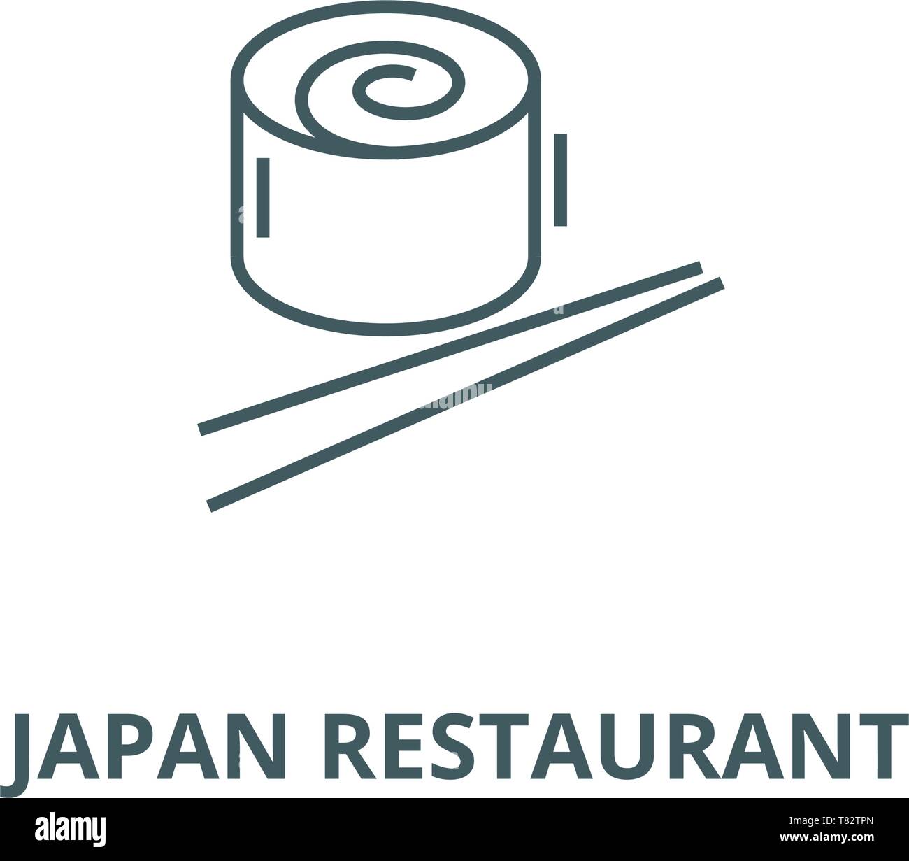 Japan restaurant, sushi roll vector line icon, linear concept, outline ...